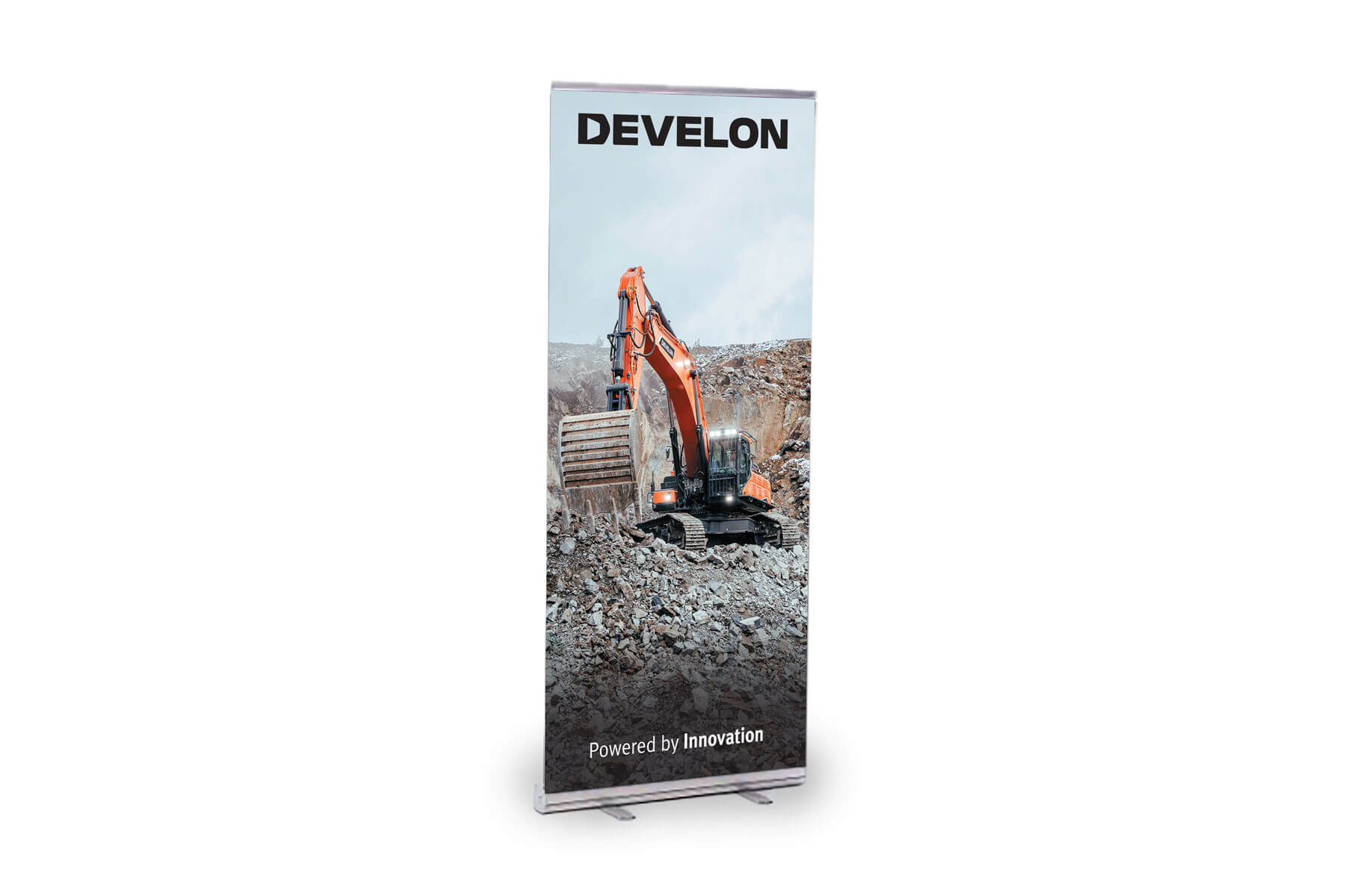 Roll-up Banner 85x200cm Excavator – Develon Shop